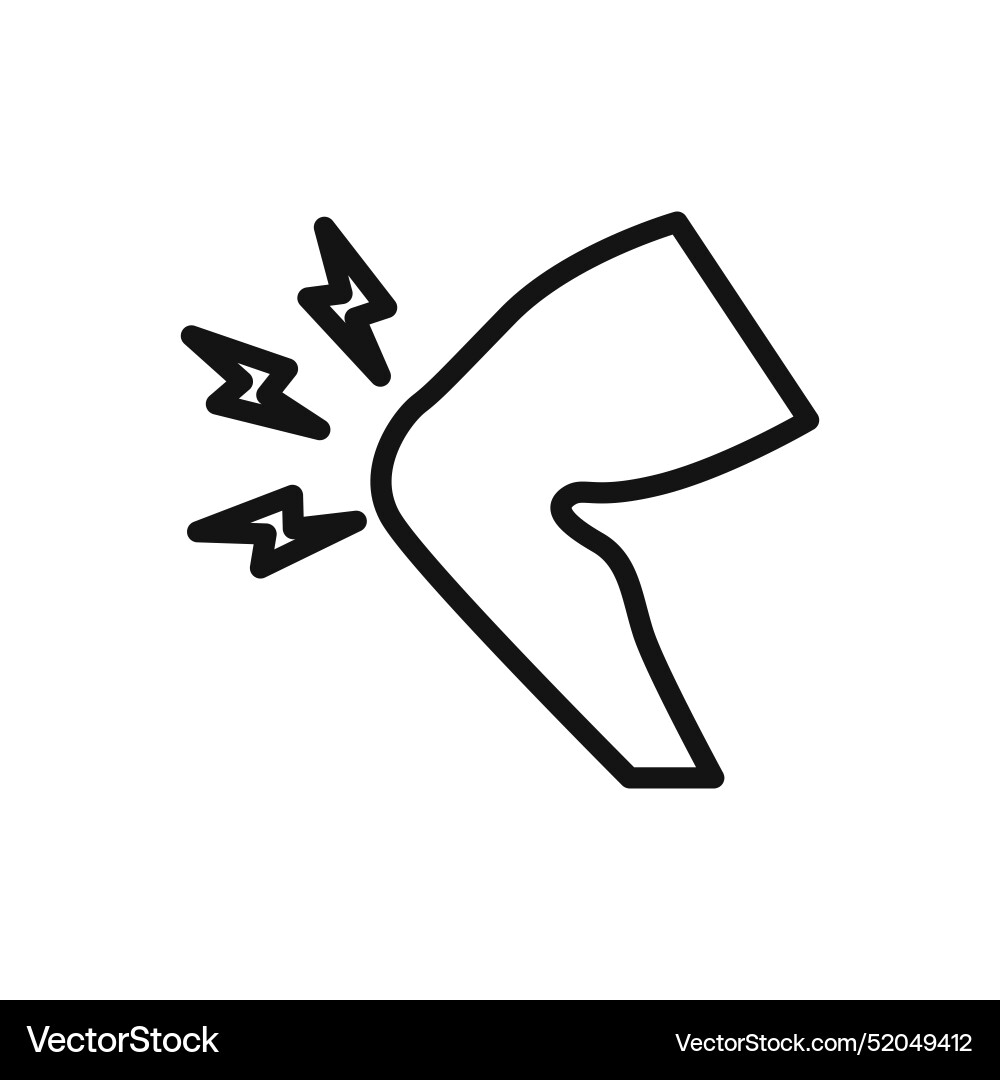 Knee pain icon linear graphics sign Royalty Free Vector