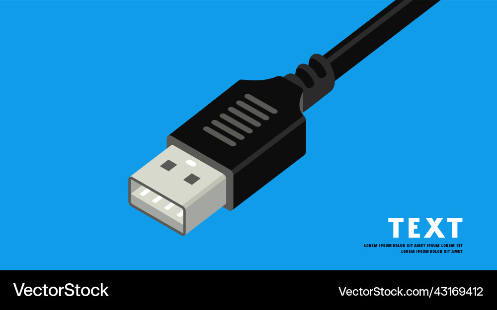 Poster template with image of usb connector Vector Image