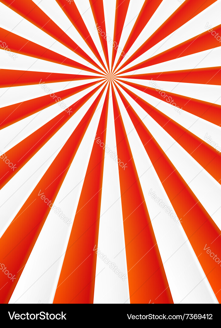 Red and white rays abstract circus poster Vector Image
