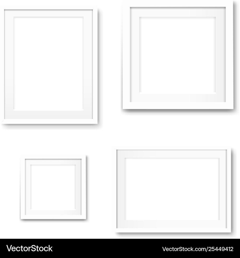 Set of White Picture Frames Royalty Free Vector Image