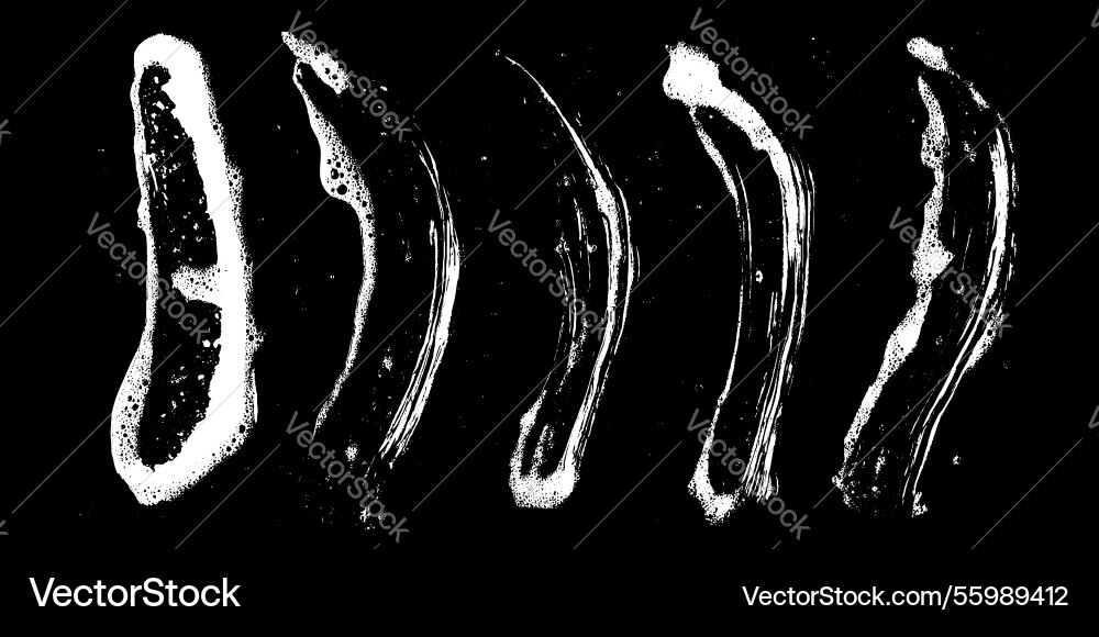 Soap stain texture foam with spots and grunge set Vector Image