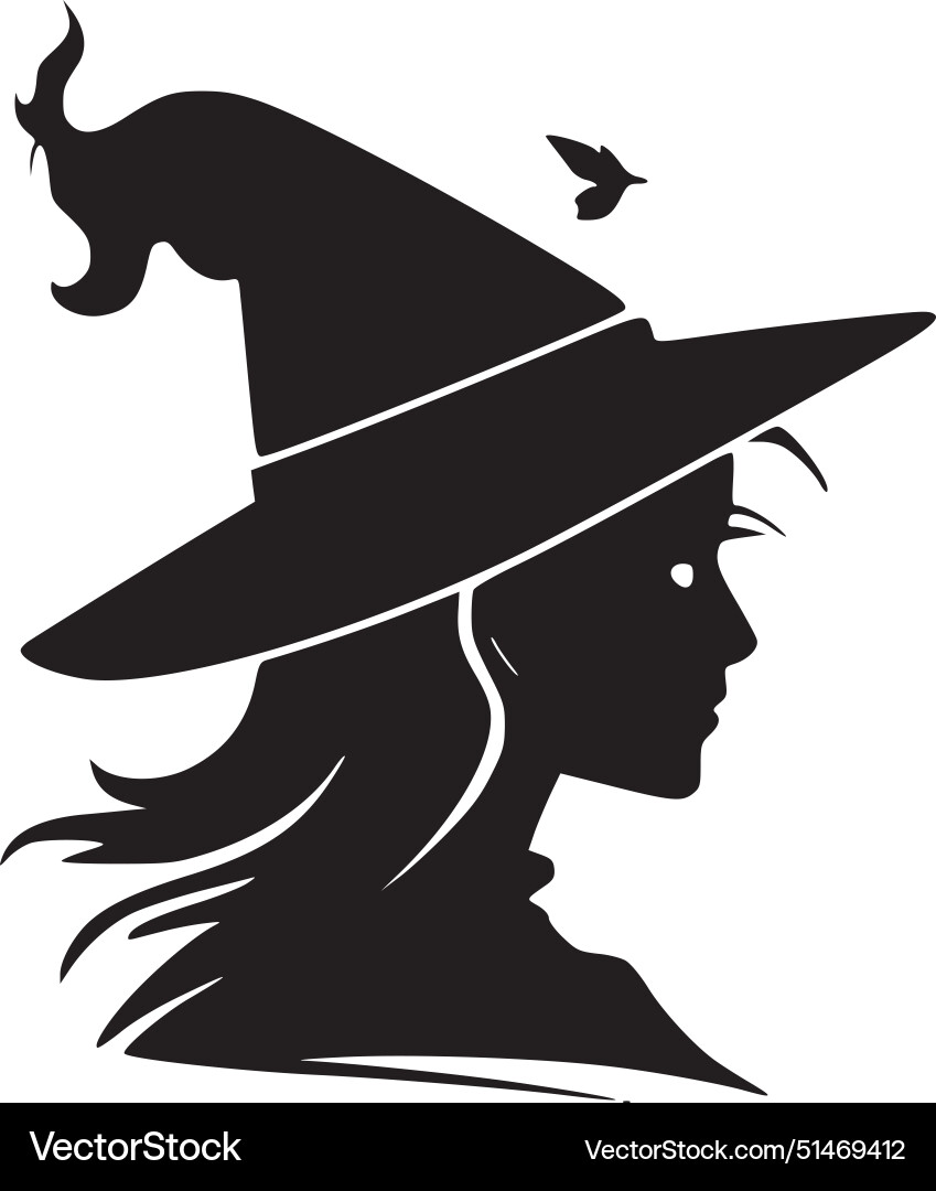 Witch - minimalist and simple silhouette Vector Image