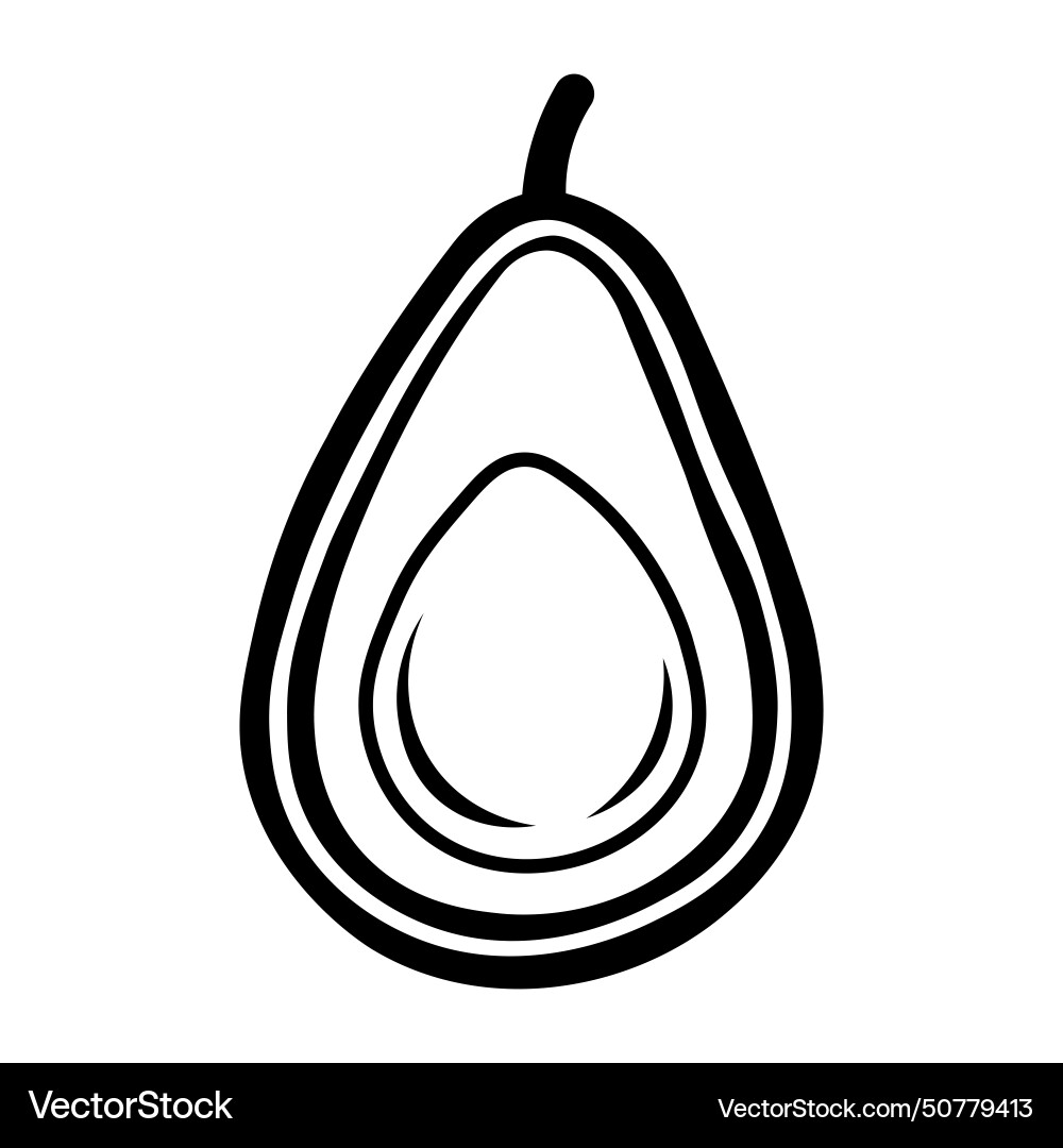 Black avocado icon on white background Royalty Free Vector