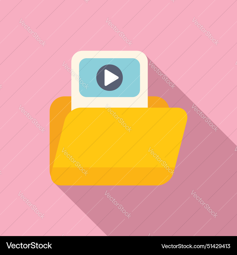 Digital media folder icon on pink background Vector Image