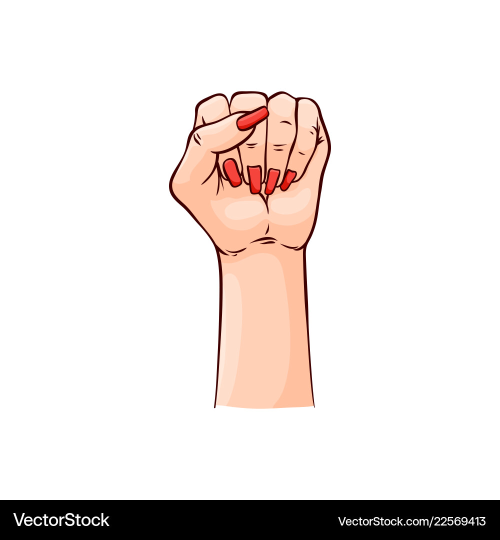 Female hand showing fist Royalty Free Vector Image
