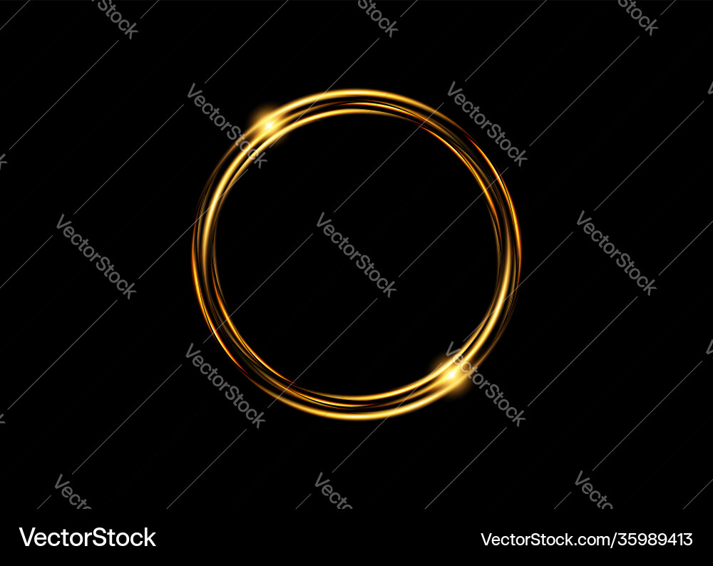 Golden Ring Light Effect Royalty Free Vector Image