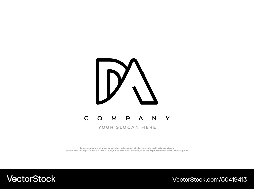 Initial letter da logo design Royalty Free Vector Image