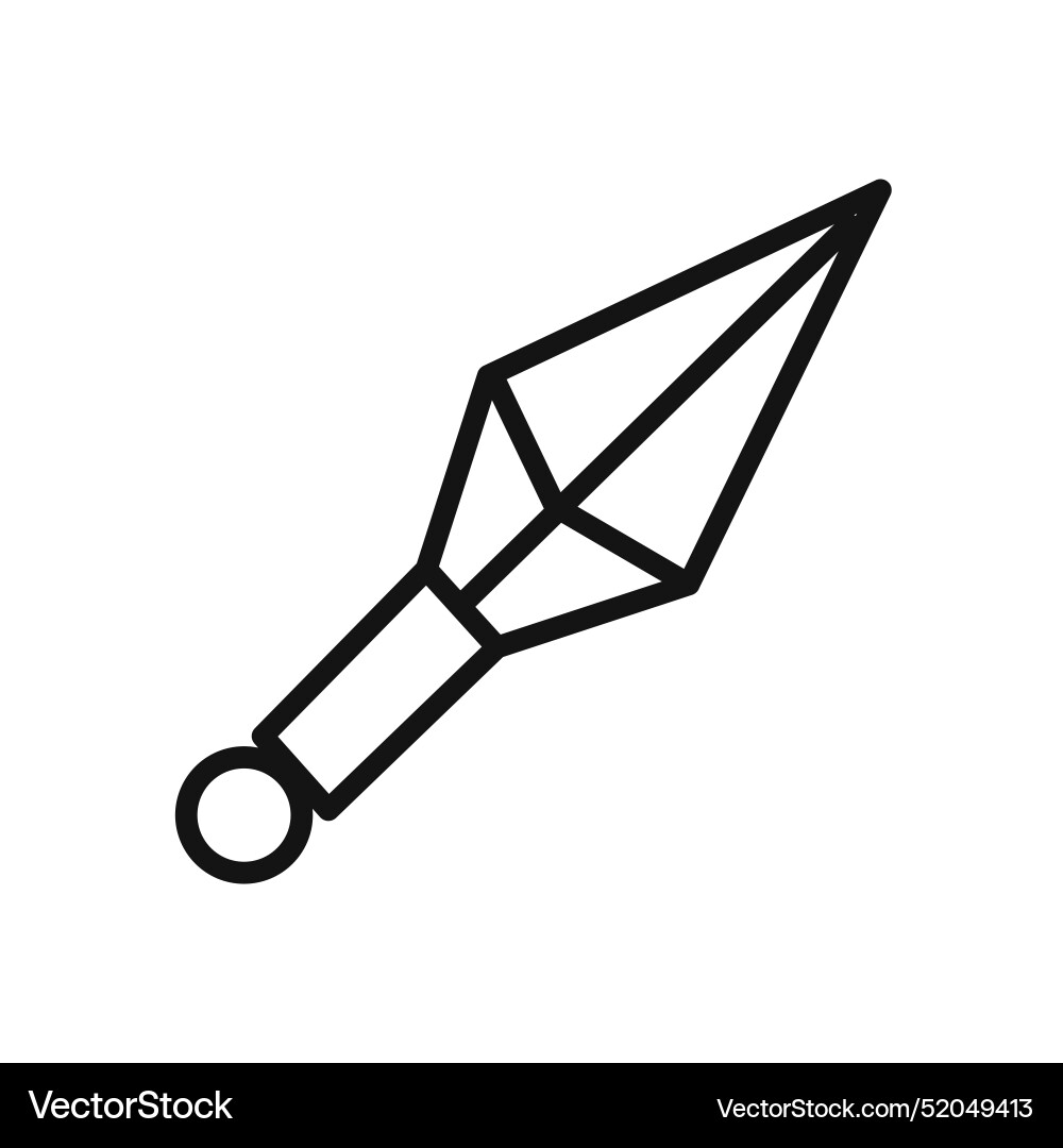 Kunai throwing knife icon linear graphics sign Vector Image