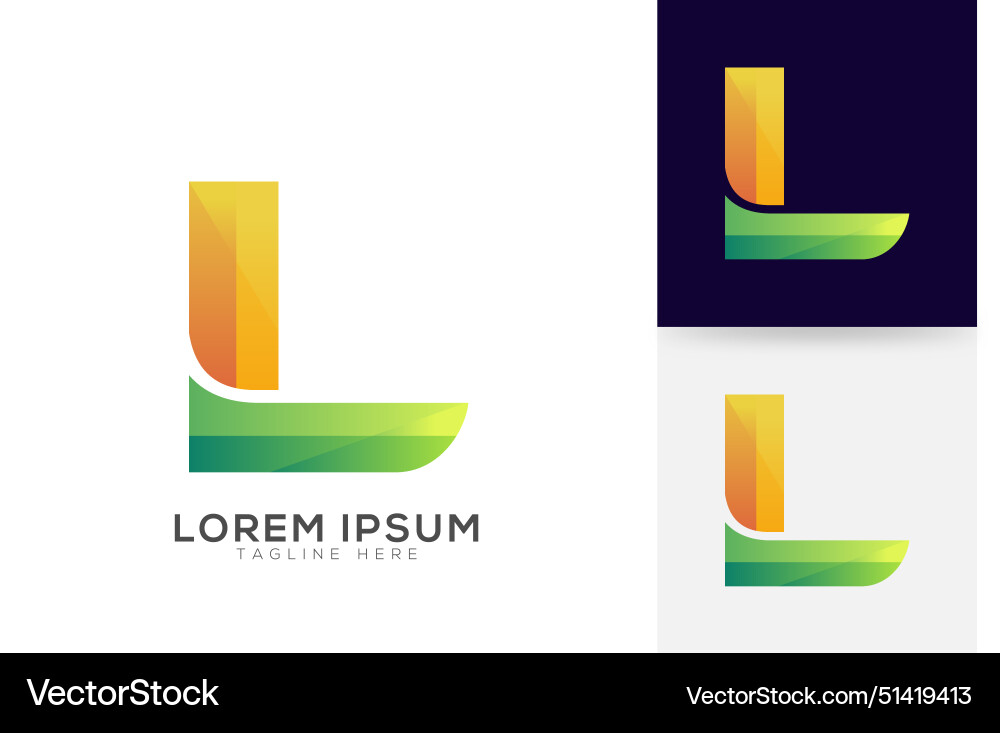 L letter logo design vibrant colors template Vector Image