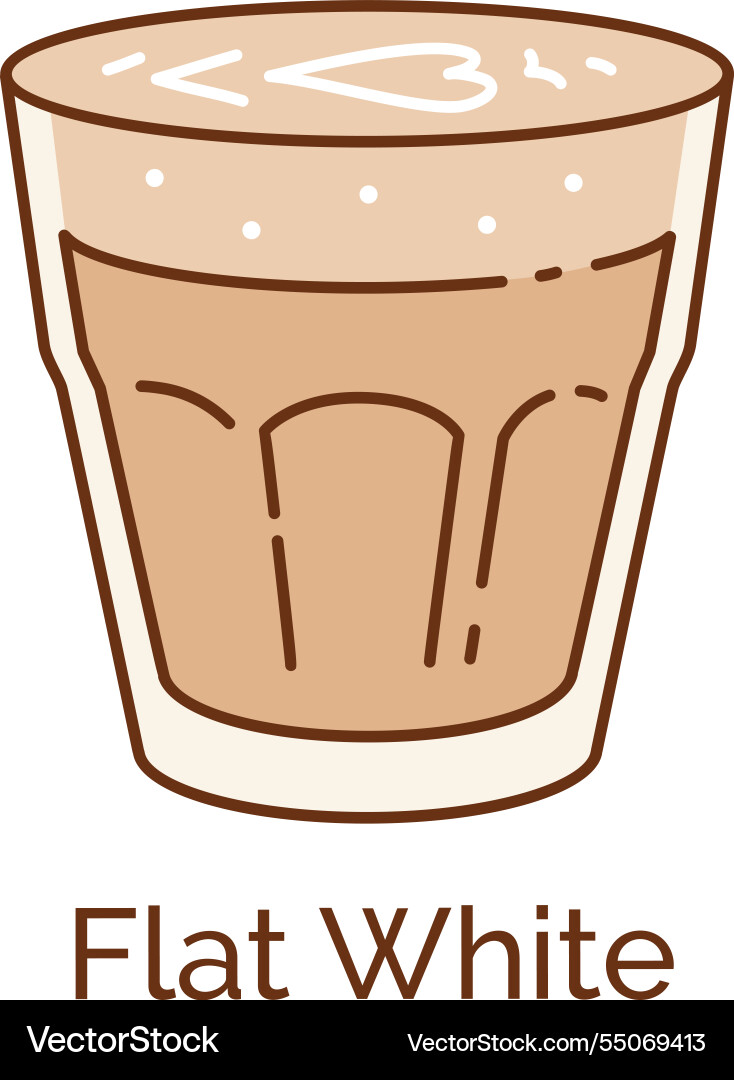 Of flat white coffee Royalty Free Vector Image