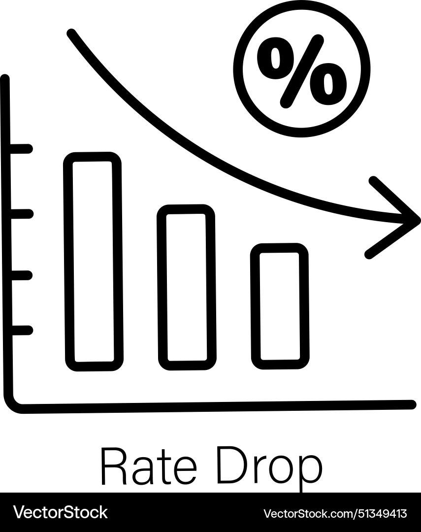 Rate drop Royalty Free Vector Image - VectorStock