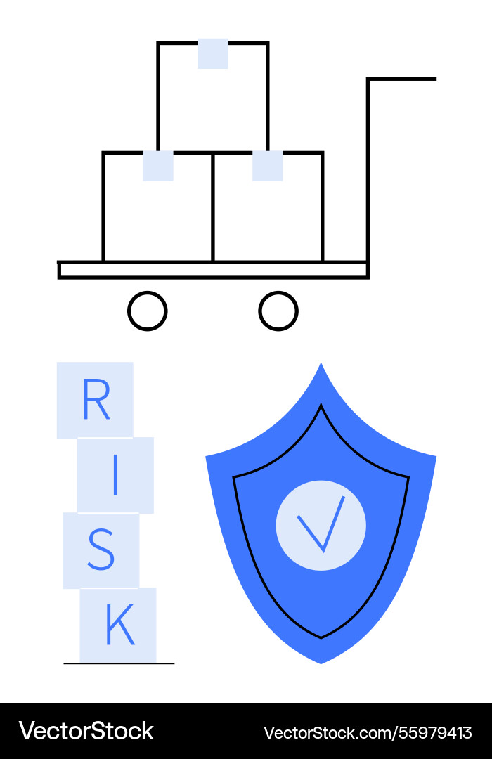 Supply chain risk management with protective Vector Image