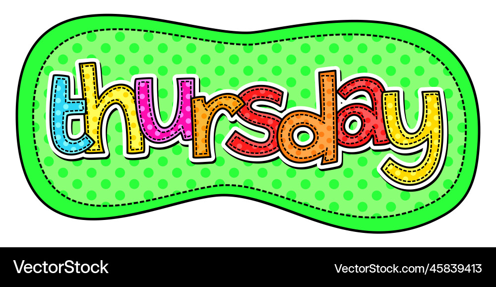 Thursday week day doodle stitch text lettering pat