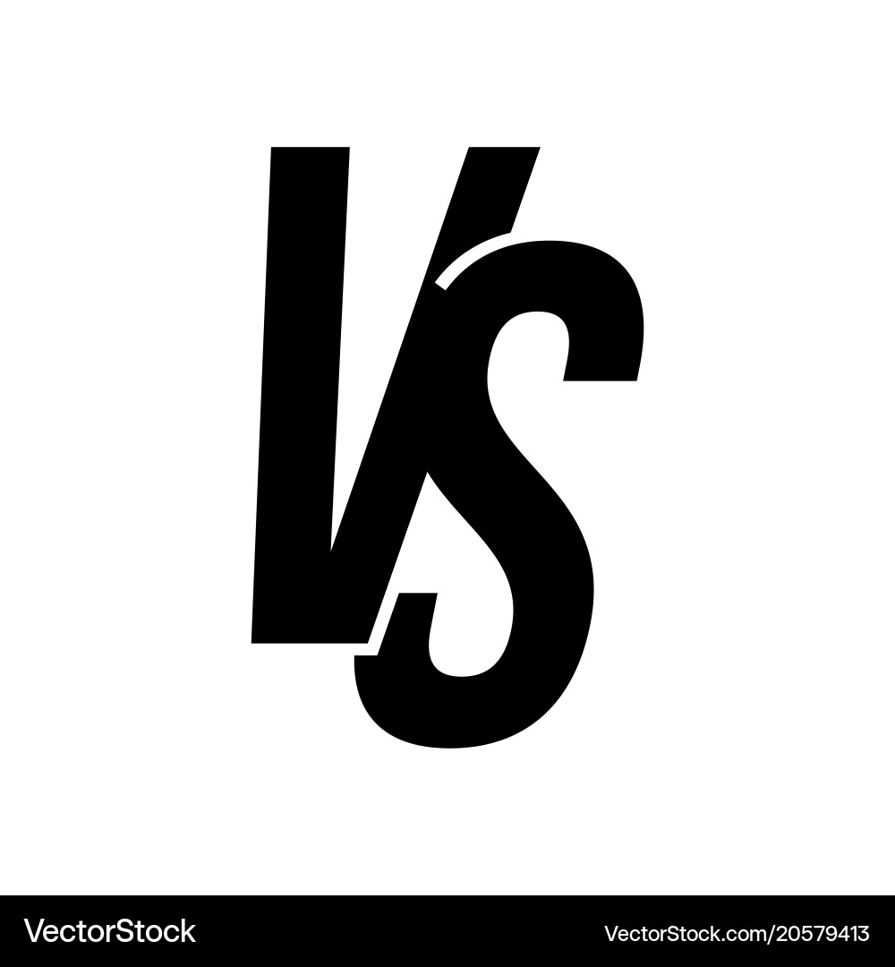 Vs versus letters icon isolated Royalty Free Vector Image