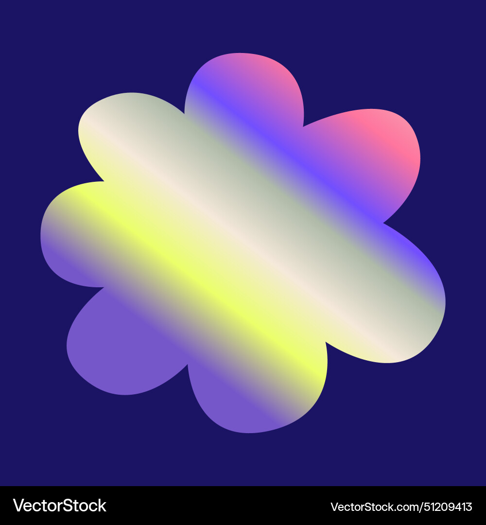 Y2k blur gradient 2000s flower with hologram Vector Image