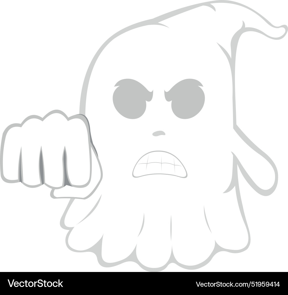 Angry ghost punch Royalty Free Vector Image - VectorStock