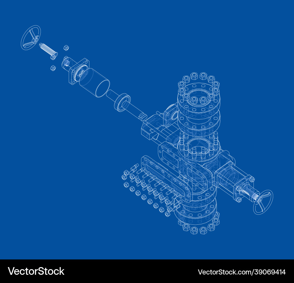 Blowout preventer rendering of 3d Royalty Free Vector Image
