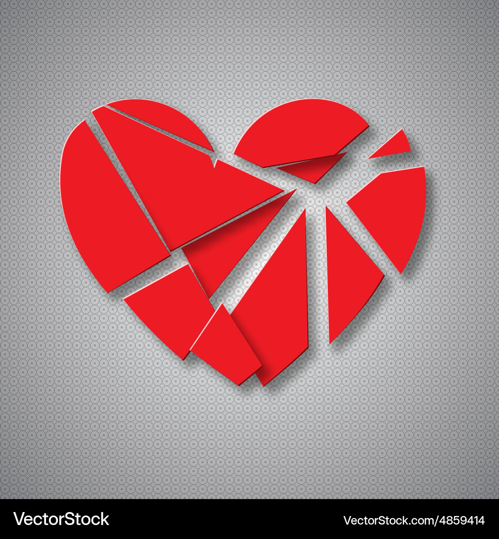 Breaking heart Royalty Free Vector Image - VectorStock