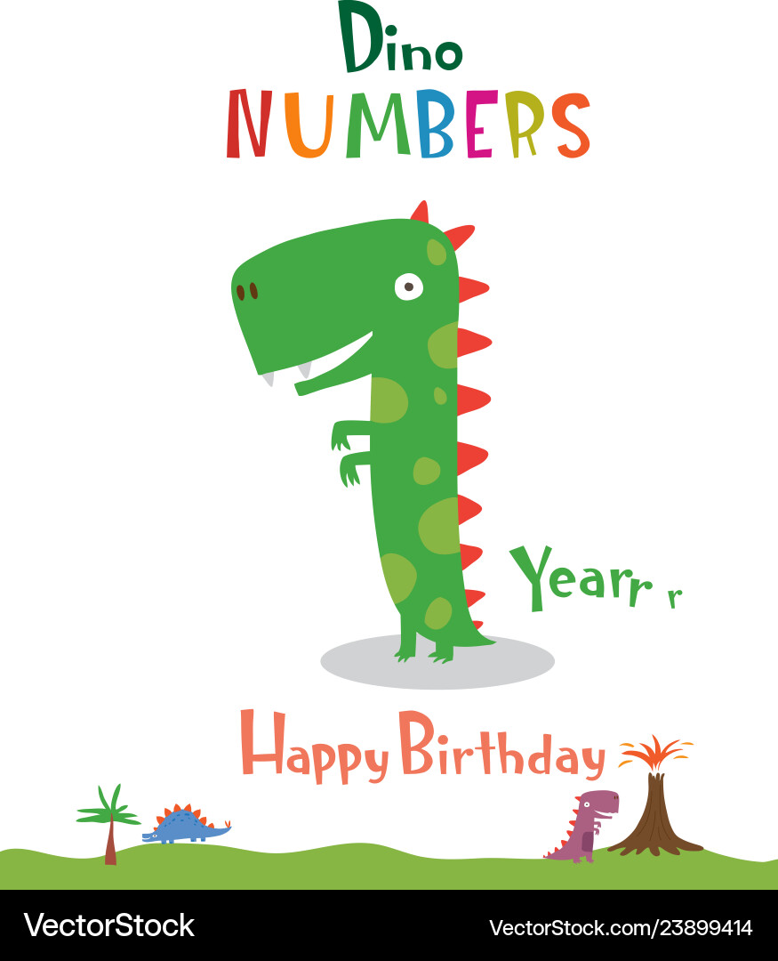 Dinosaur Number One Royalty Free Vector Image - VectorStock