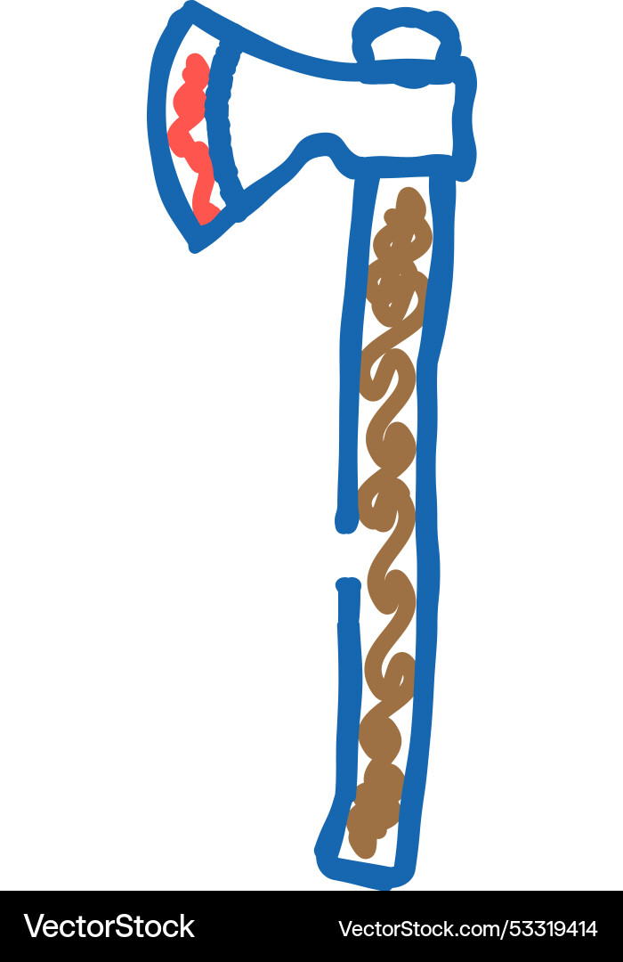 Felling axe hatchet icon doodle Royalty Free Vector Image