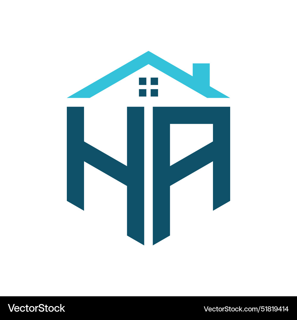 Ha house logo design template letter Royalty Free Vector