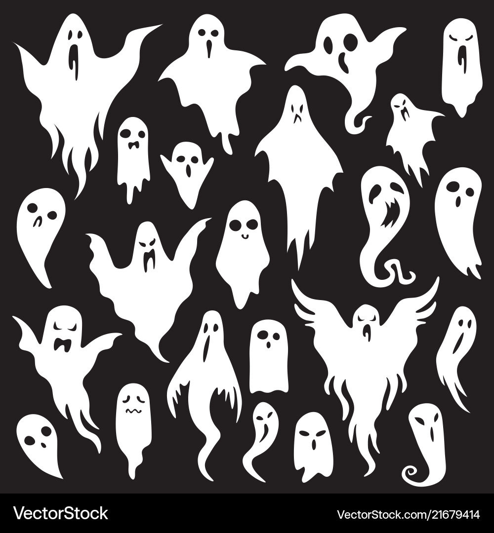 Halloween ghosts ghostly monster with boo scary Vector Image