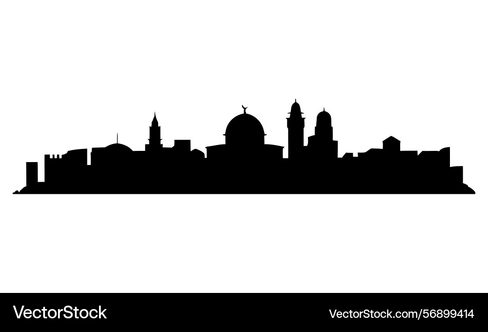 Jerusalem city skyline silhouette Royalty Free Vector Image