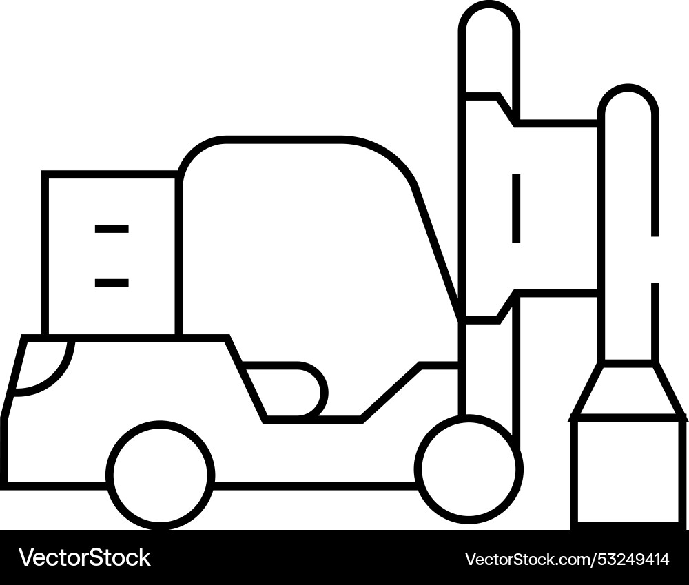 Pile driver line icon isolated Royalty Free Vector Image