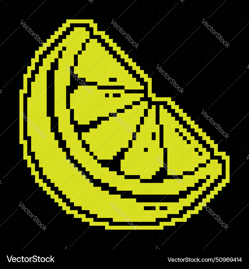 Pixel silhouette icon sliced orange fruit juicy Vector Image