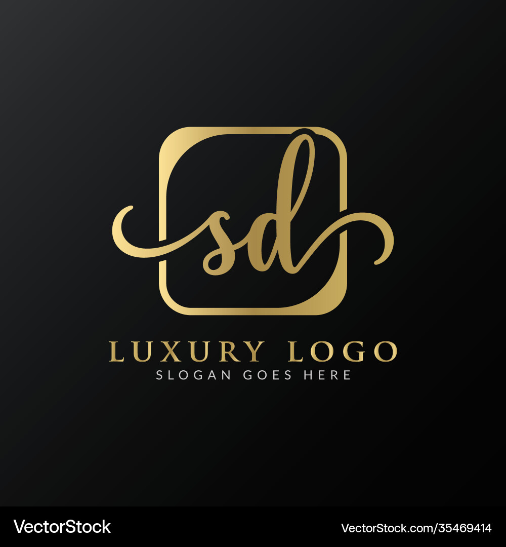 SD Letter Logo - Modern & Elegant Royalty Free Vector