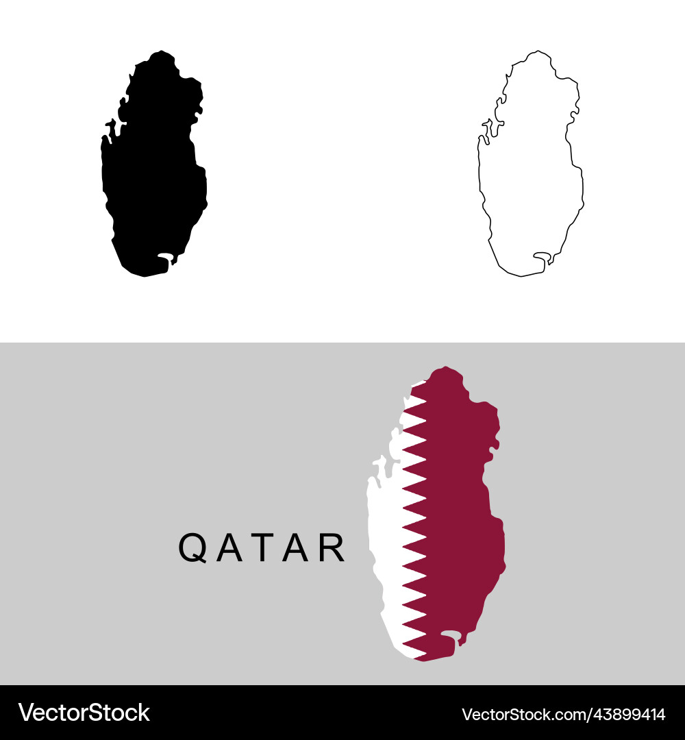Set of qatar map Royalty Free Vector Image - VectorStock