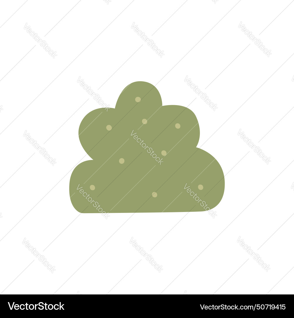 A simple cute curly bush doodle flat element Vector Image