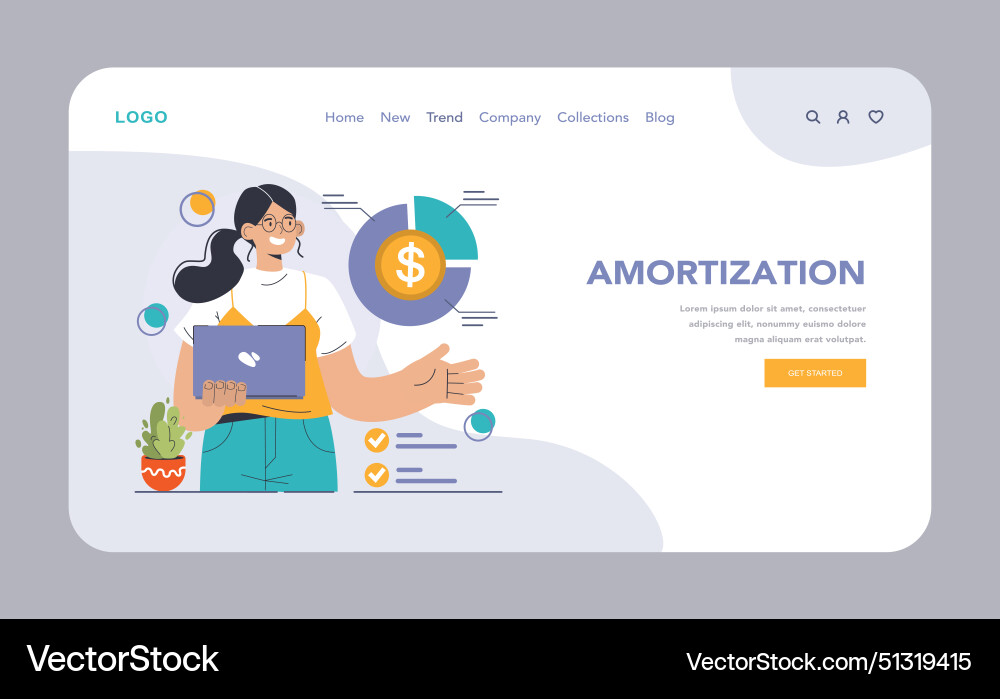 Amortization and depreciation calculating Vector Image