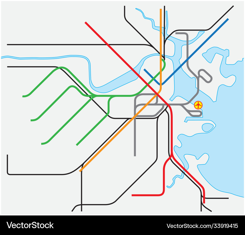 Boston Subway Map Royalty Free Vector Image - VectorStock