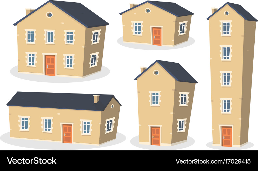 Cartoon house set Royalty Free Vector Image - VectorStock