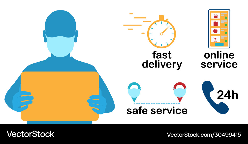 Concept safe delivery during Royalty Free Vector Image