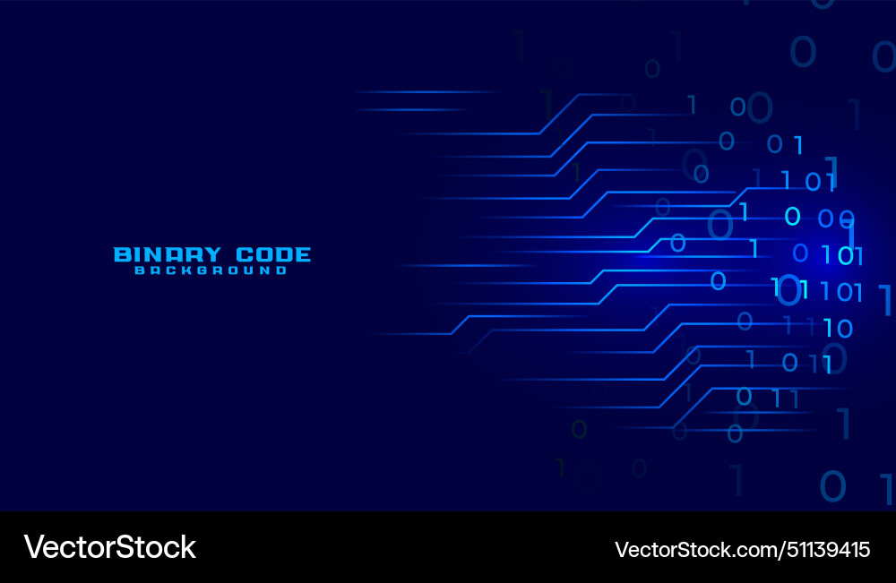 Cyberspace binary code tech background with Vector Image