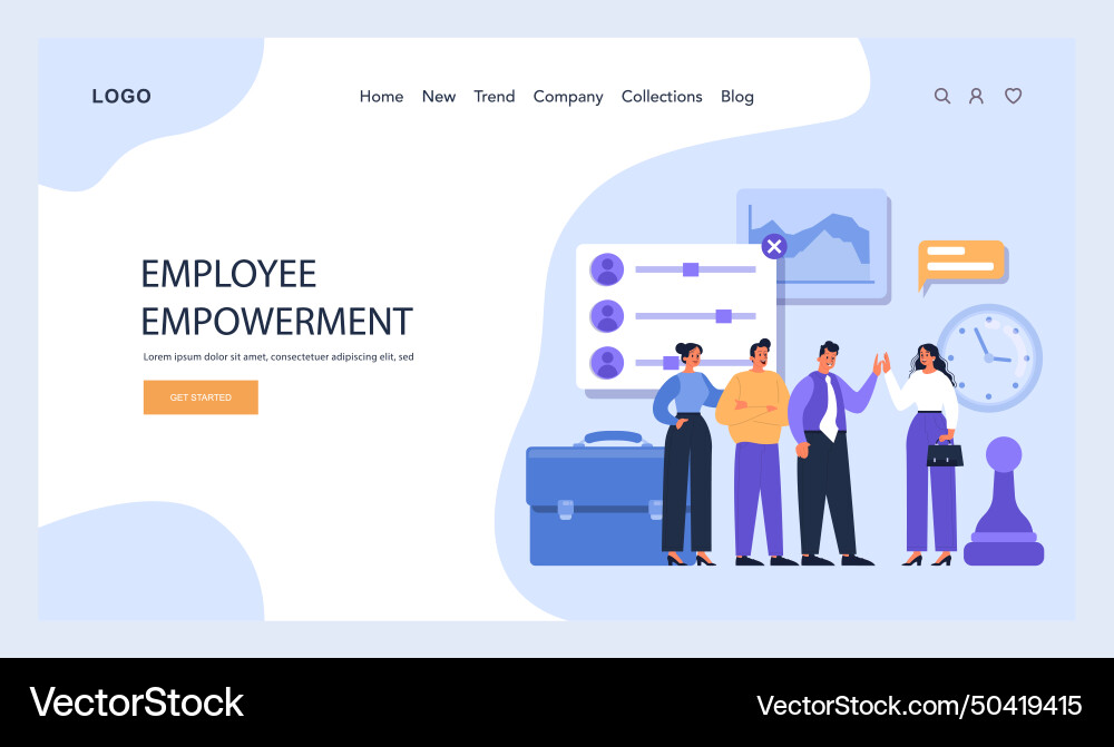 Employee empowerment concept flat Royalty Free Vector Image