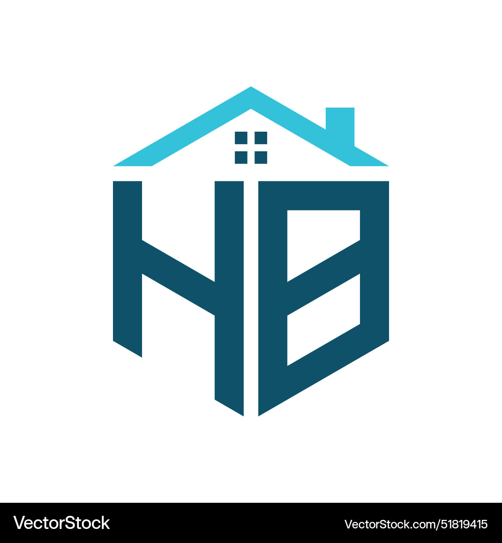 Hb house logo design template letter Royalty Free Vector