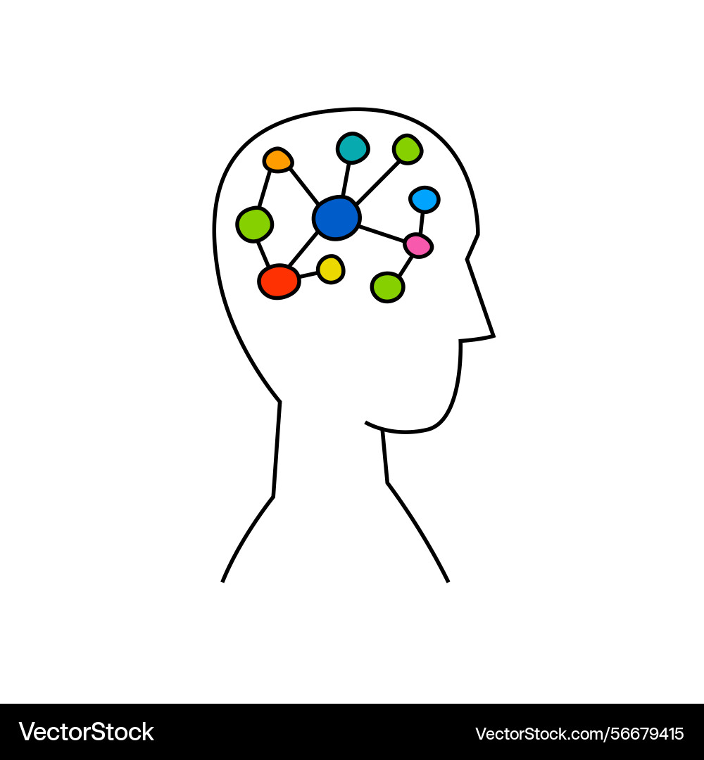 Human head icon pictogram with molecules inside Vector Image