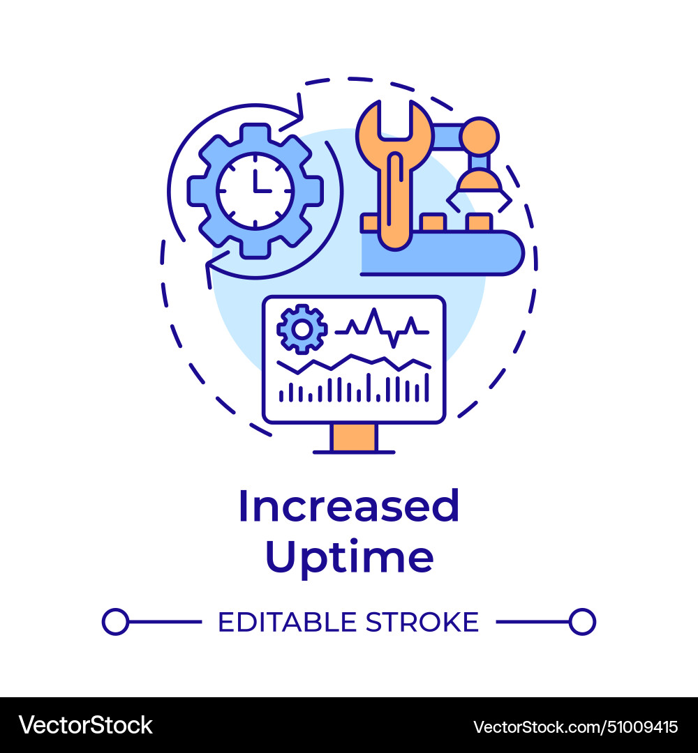 Increased uptime multi color concept icon Vector Image