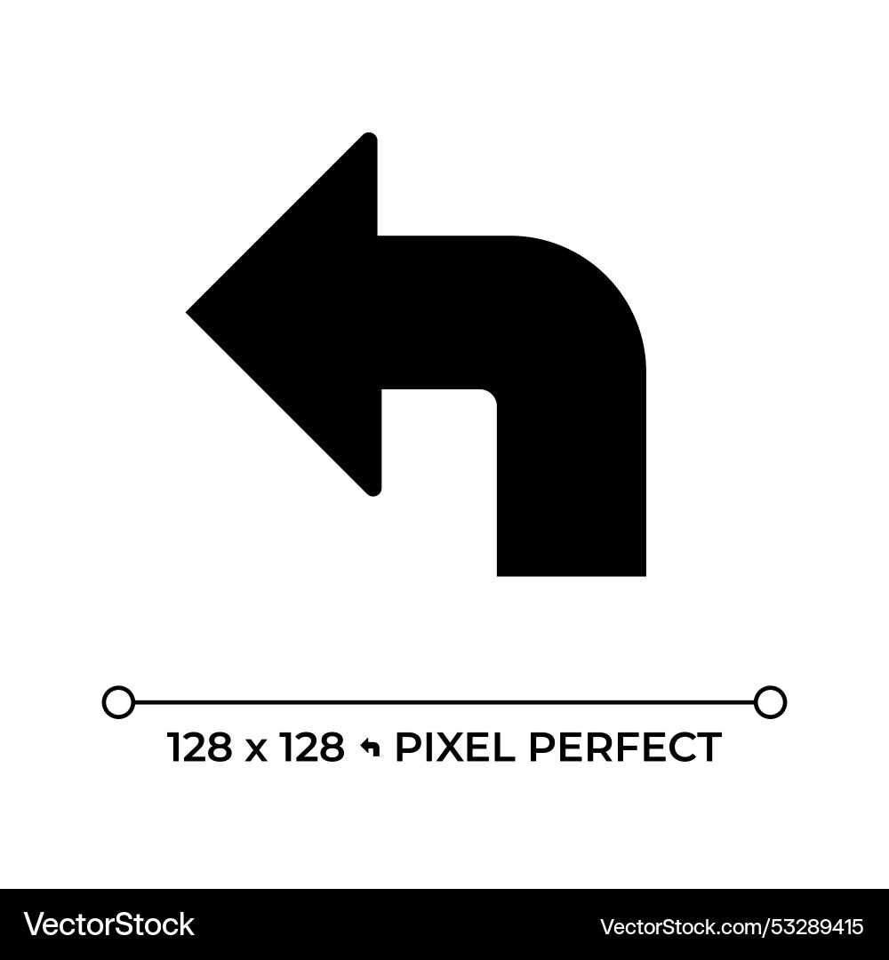 Left arrow black glyph icon Royalty Free Vector Image