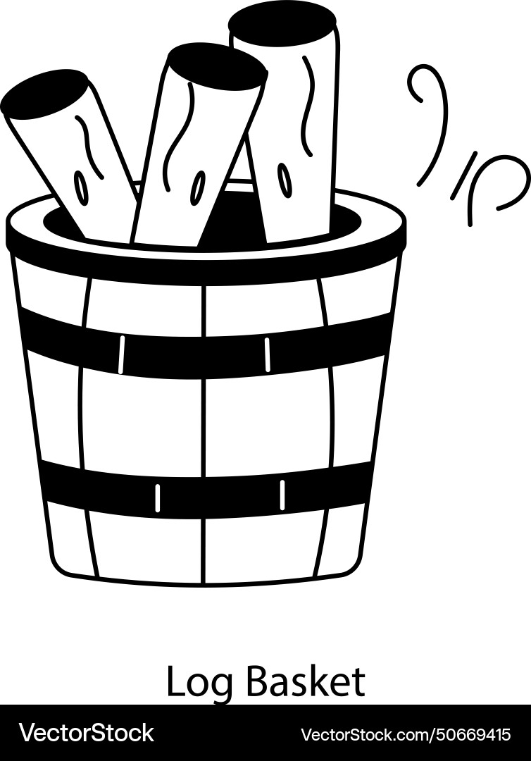 Log basket Royalty Free Vector Image - VectorStock