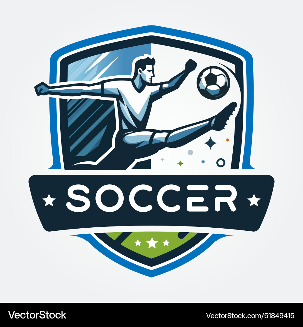 Modern hand drawn soccer logo design template Vector Image