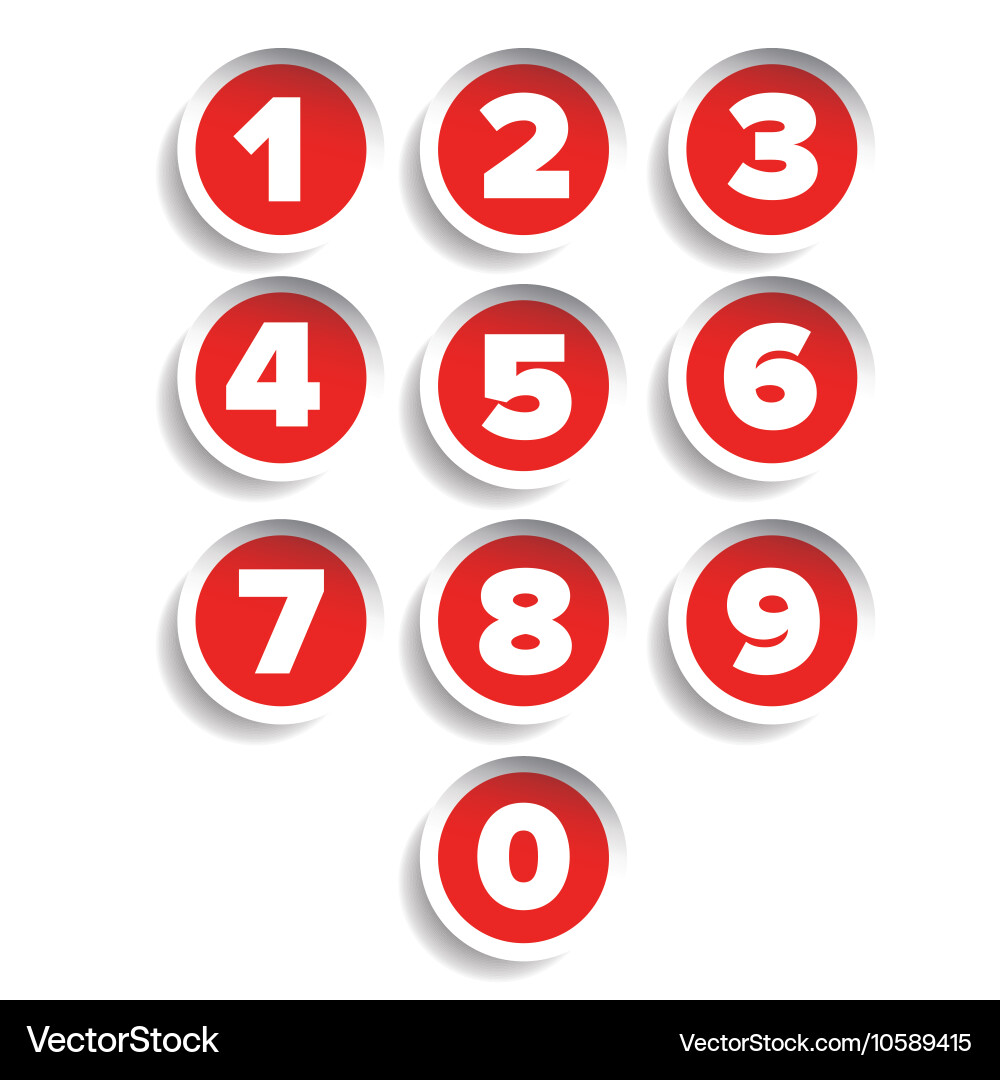 Number set label Royalty Free Vector Image - VectorStock