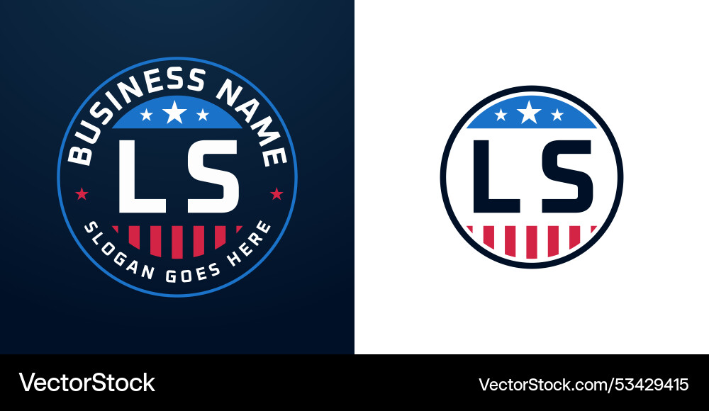 Patriotic ls logo design letter ls logo with Vector Image