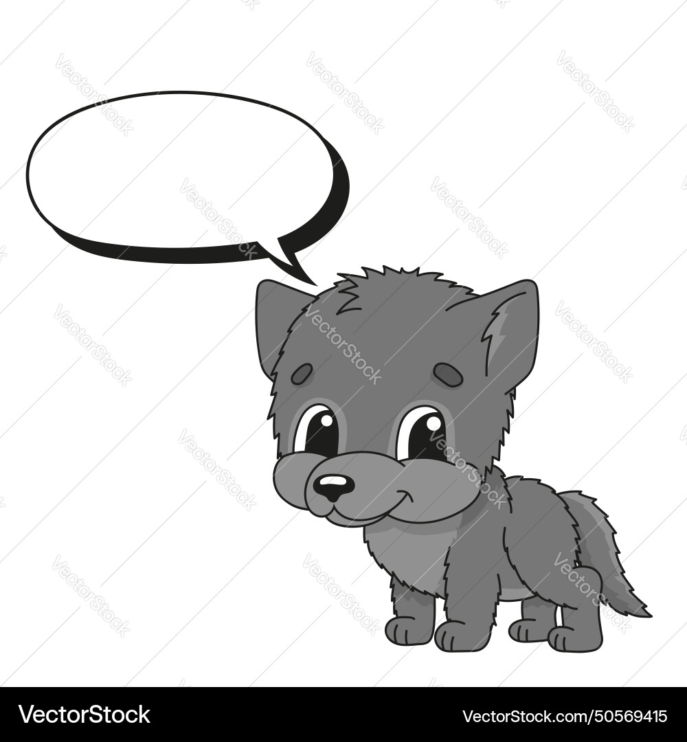 Speech bubble with a cute cartoon character hand Vector Image