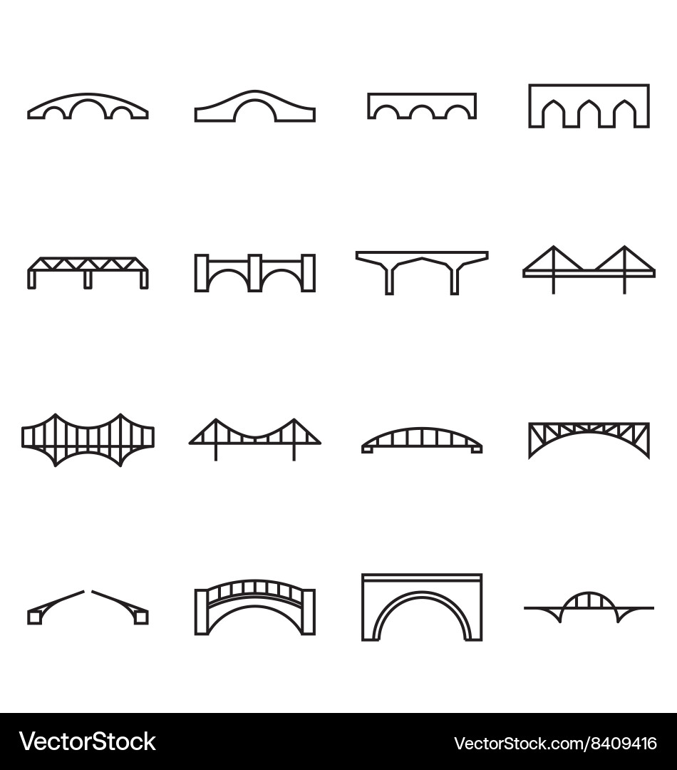 Bridge icons Royalty Free Vector Image - VectorStock