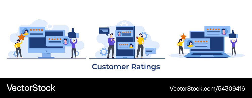 Customer feedback flat Royalty Free Vector Image