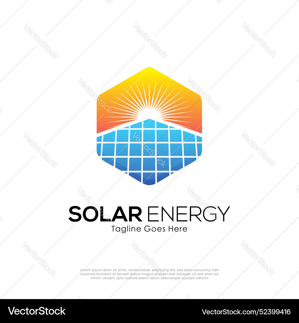 Geometric solar energy logo design template Vector Image